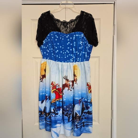 Dresses | Vintage Blue Santa Dress | Poshmark